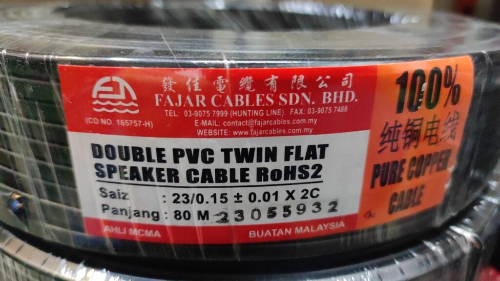 Double PVC Twin Flat Speaker Cable - HAN SEN HARDWARE TRADING SDN BHD